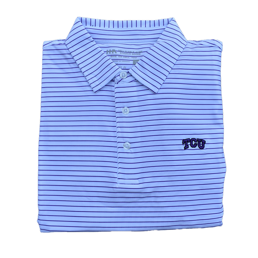 Arched TCU Striped Polo