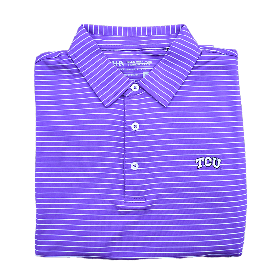 Arched TCU Striped Polo